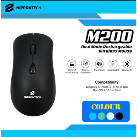 Jual ITSTORE Mouse Nippontech Bluetooth Wireless Recharger M200 Optical ...