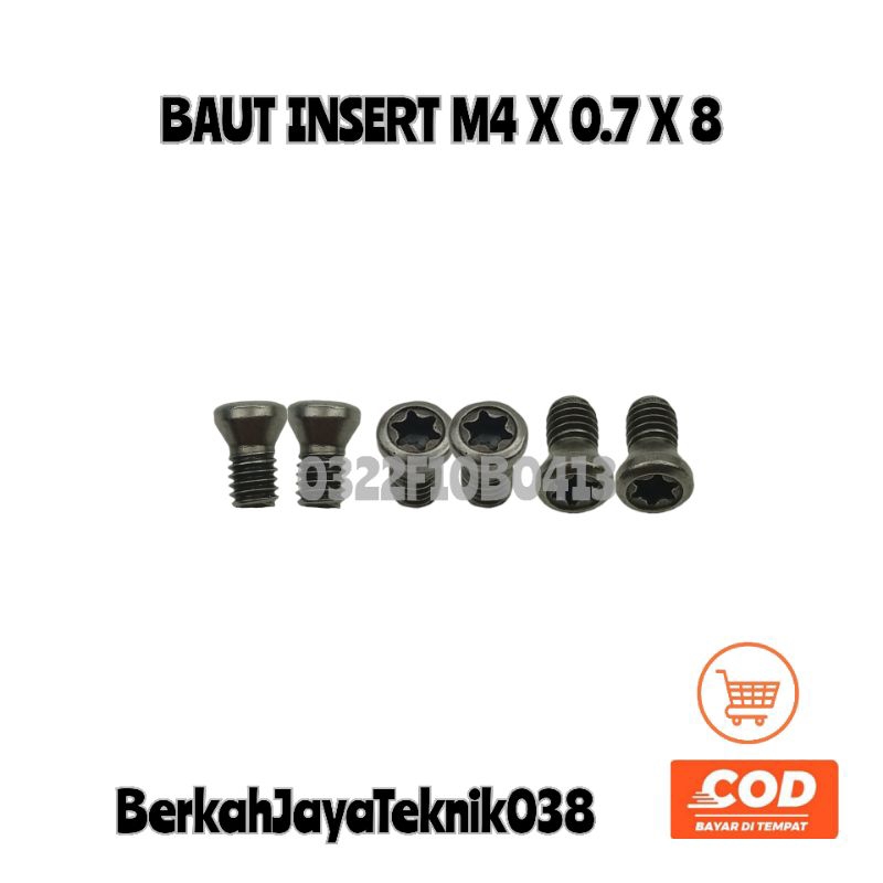 Jual Baut insert baut facemill kunci T15 baut insert m4x0.7 panjang 8mm ...