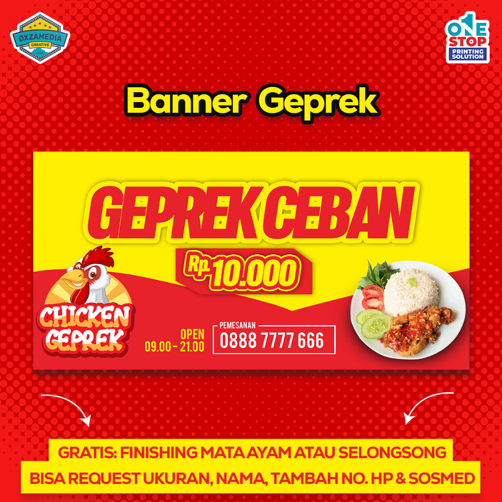 Jual CETAK SPANDUK BANNER USAHA AYAM GEPREK / FRIED CHICKEN MURAH ...