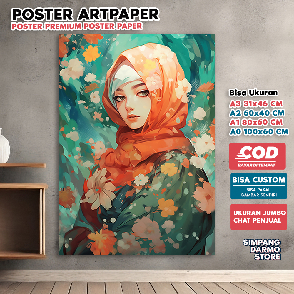 Jual Poster Poster Hijab Cantik Inspirasi Estetik untuk Dekorasi Rumah ...