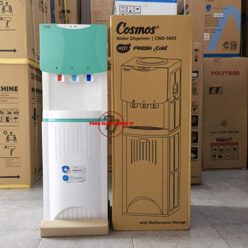 Jual WATER DISPENSER COSMOS CWD 5603 Galon Atas Berdiri 3 Kran Panas ...