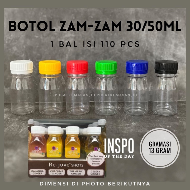 Jual Botol Zam Zam 30ml - 50ml / Botol Plastik Jamu Bubuk Bumbu ...