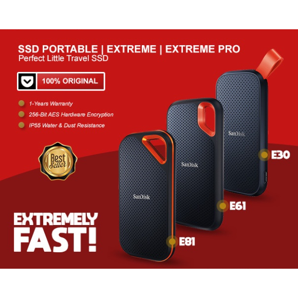 Jual SanDisk Extreme Portable USB 3.1 Type-C External SSD | Shopee ...