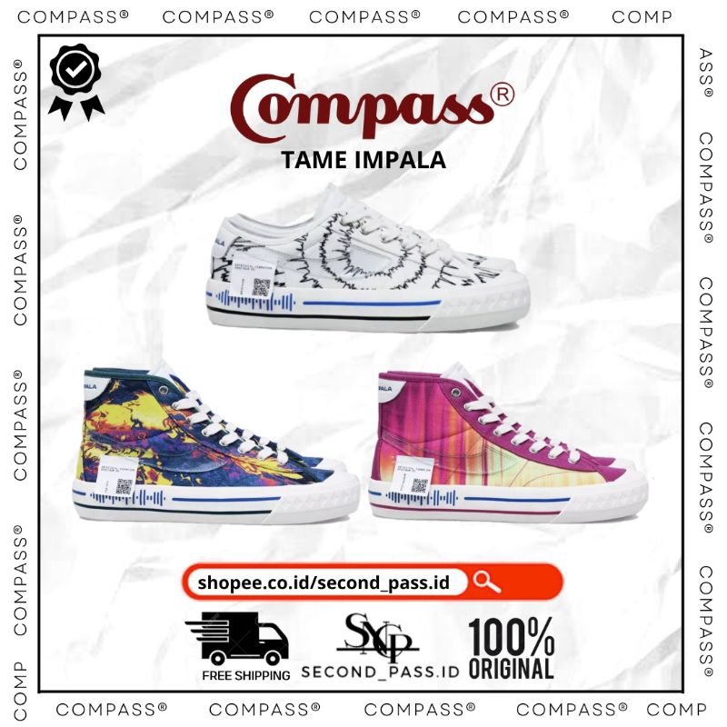Jual SEPATU COMPASS x TAME IMPALA WAVEFORM / TIE-DYE / SPECTROGRAM 36 ...
