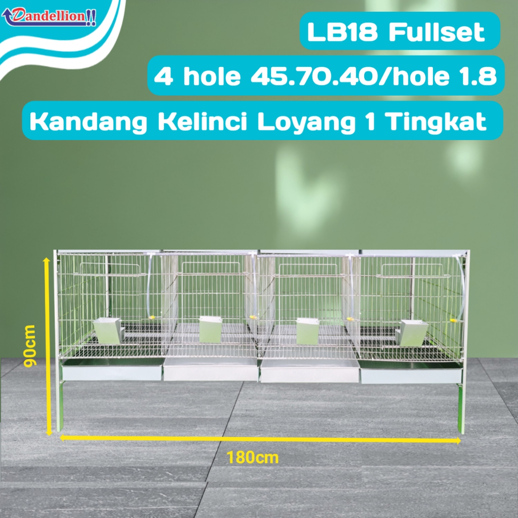 Jual Kandang Kelinci LB18 1 tingkat 4 pintu komplit Loyang | Shopee Indonesia