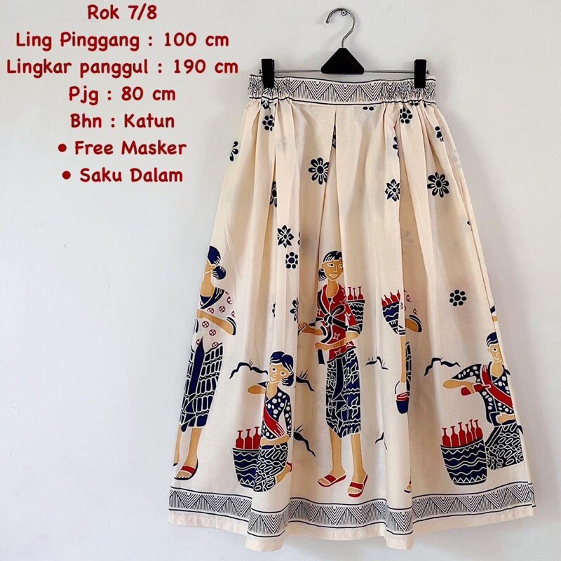 Jual Rok Batik Kekinian 7/8 Motif Mbok Jamu Jumbo Lingkar Pinggang 105 Bahan Katun Halus Solo ...