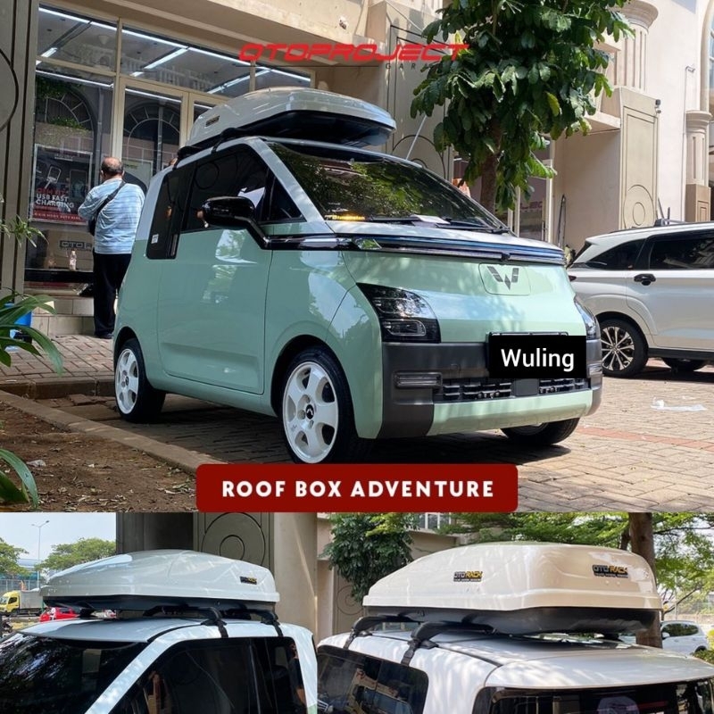 Jual Paket Roof Box OTORACK TOUR 400L Glossy Wuling AIR EV 2022 Ready ...
