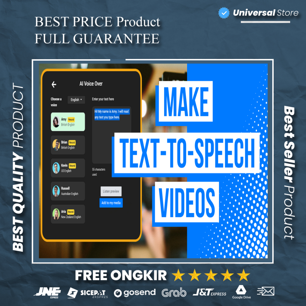 Jual Program Pengubah Text to Voice Teks ke Suara Dubbing Speech Premium Lifetime AI Voice ...