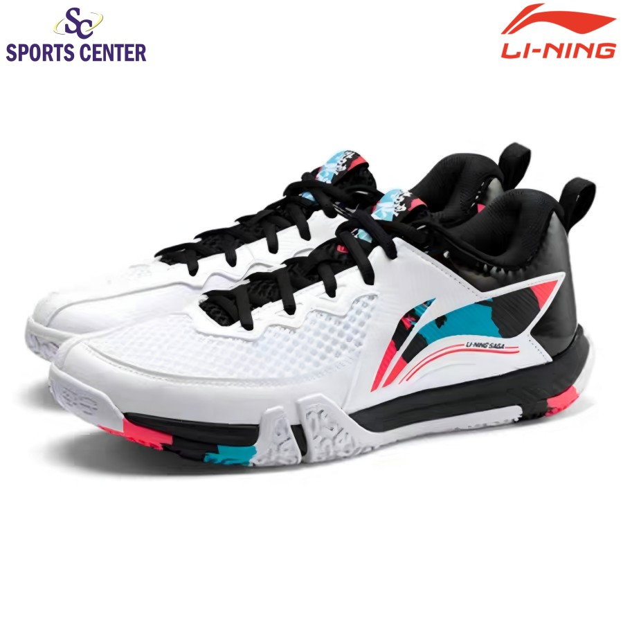 Jual New Sepatu Badminton Lining Saga II / 2 Lite AYTT003 White Black ...