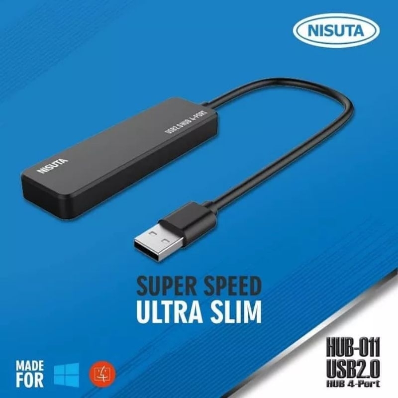 Jual USB Hub NISUTA MIKUSO HUB-011 4Port 2.0 slim design | Shopee Indonesia