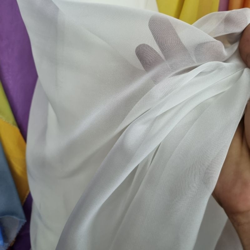 Jual Kain Chiffon Silk | Sifon Silky | Bahan Polos Super Halus Semi ...
