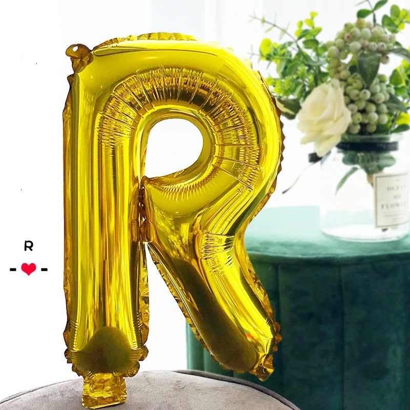 Jual Balon Foil Huruf 40cm abjad Huruf A-Z Gold Ballon Alfabet Happy ...