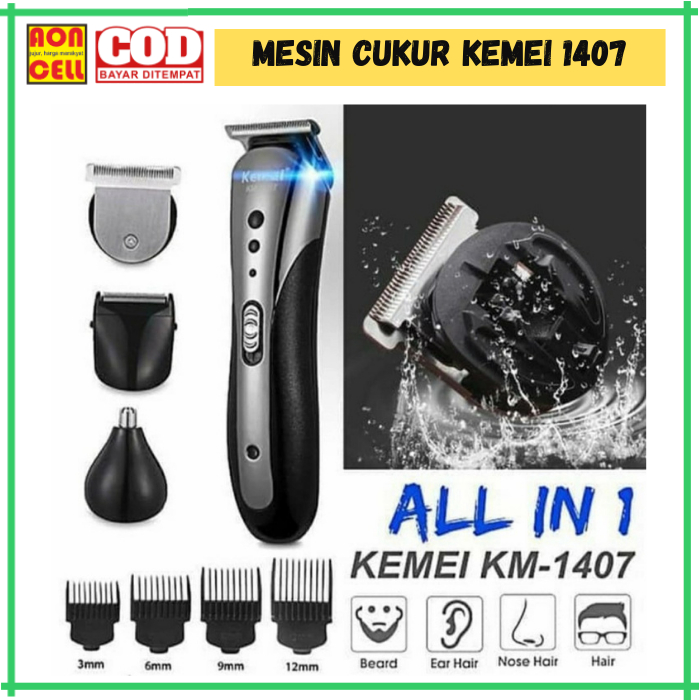 Jual mesin cukur kemei km 1407 km-1407 clipper 3 in 1 alat cukur rambut | Shopee Indonesia