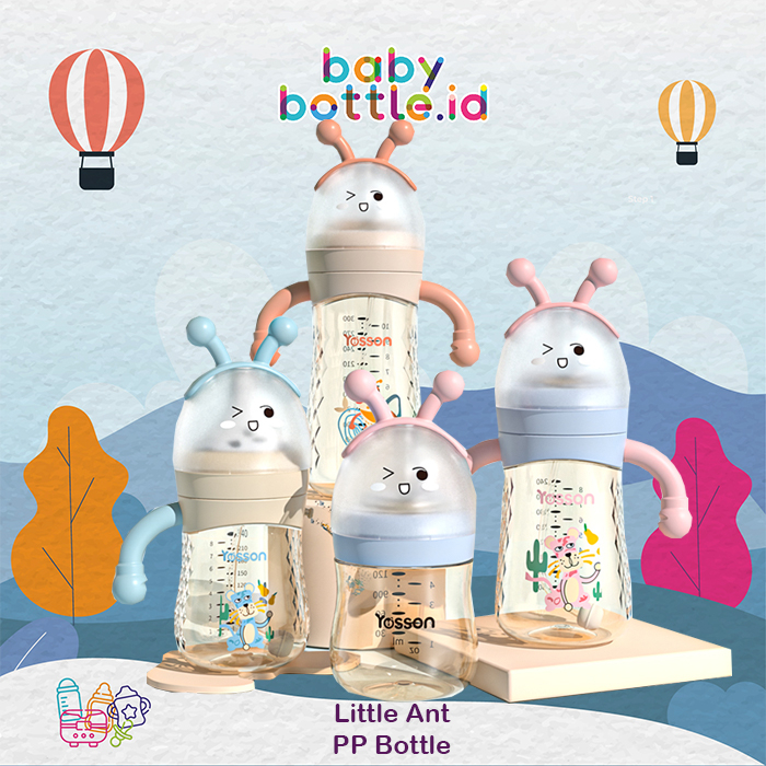 Jual LITTLE ANT BOTOL SUSU BAYI PPSU TRAINING CUP BOTTLE Peristaltic Crystal Nipple Gravity ball ...