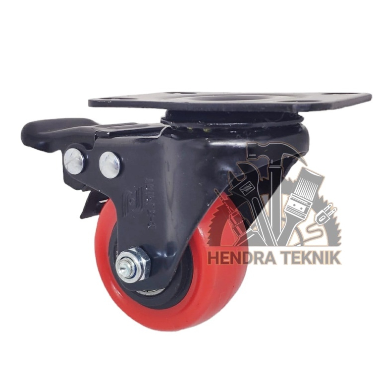 Jual RODA CASTER PVC HIDUP REM 2 INCH RODA ETALASE PVC ORANGE REM 2" IN ...