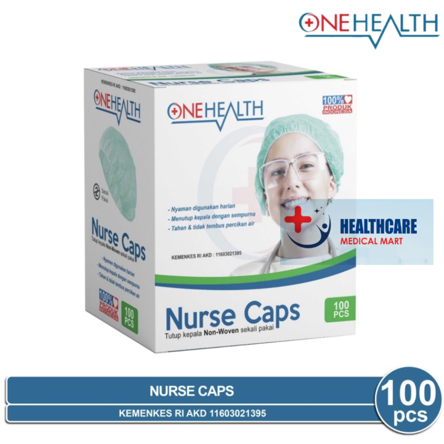Jual Nurse Cap Onehealth Per Box isi 100 Pcs / Hair Cap / Hair Net ...