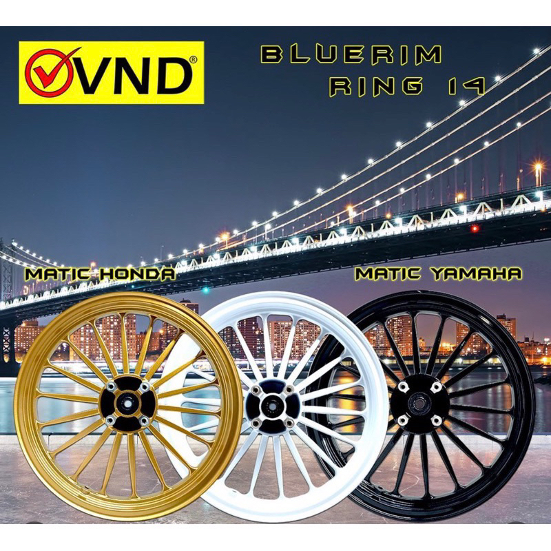 Jual velg VND BLUERIM palang 18 model daytona vrossi RING 14 scoopy beat vario 125 150 genio ...
