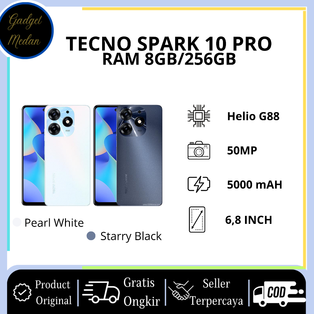Jual TECNO SPARK 10 PRO RAM 8GB/256GB GARANSI RESMI -Gadget Medan ...