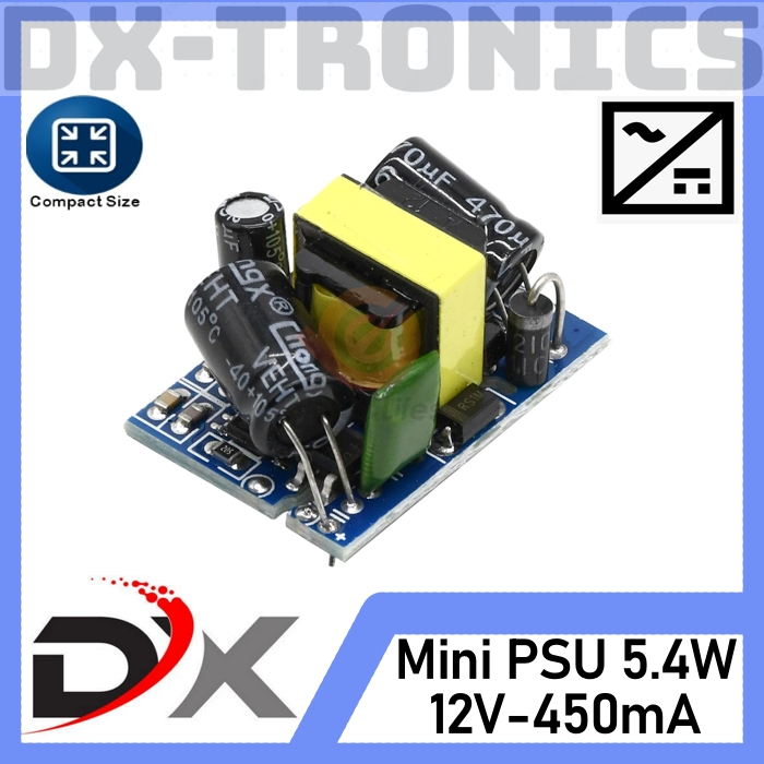 Jual Switch Mode Power Supply Module 5,4W AC-DC Adaptor 12V 450mA SMPS ...
