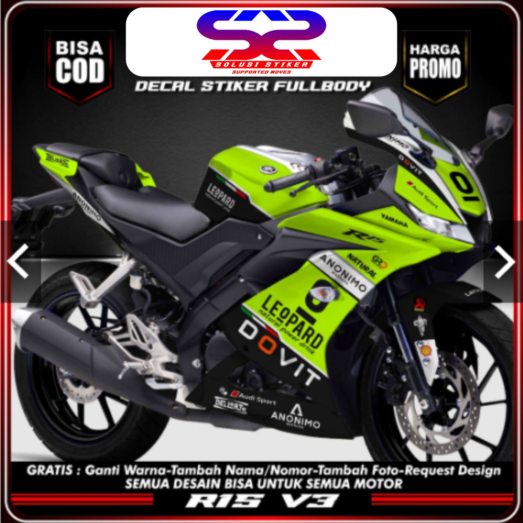 Jual Decal R15 V3 Variasi FullBody Stiker R15 V3 Motif Keren | Shopee ...