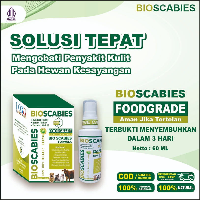 Jual BIO SCABIES 60ML Obat Jamur Kucing Kelinci Anjing Sapi Scabies ...