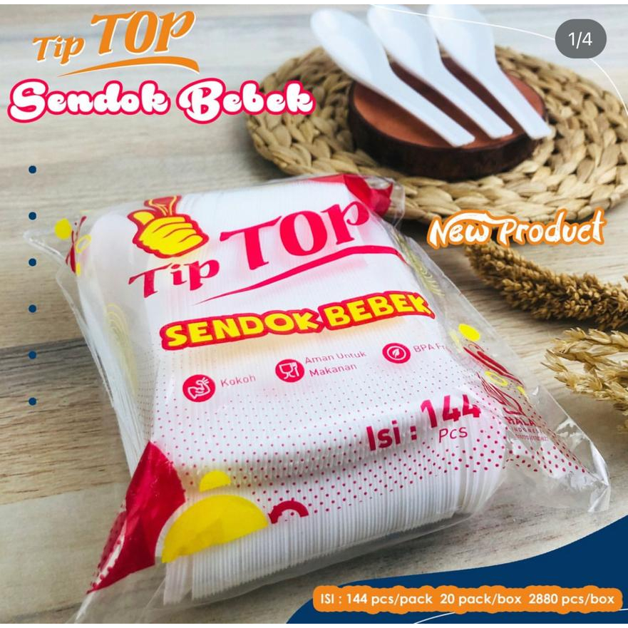 Jual Sendok Bebek plastik merk Tip TOP Putih Susu by KLIR isi 144 pcs ...