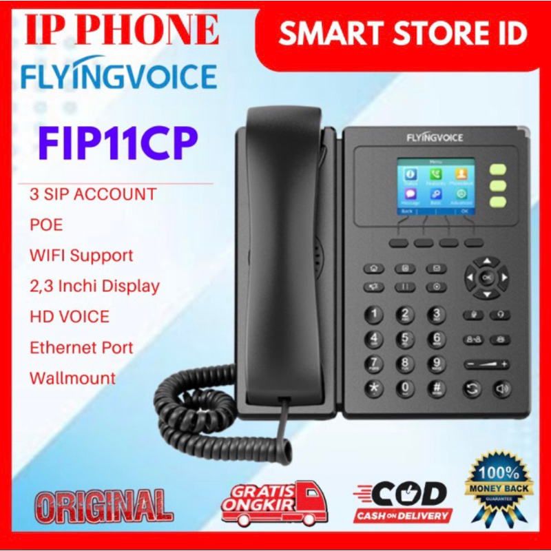 Jual IP PHONE Flyingvoice FIP11CP POE WIFI COLOUR VOIP IP PHONE FLYING ...