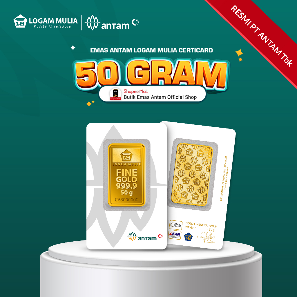 Jual Emas ANTAM Logam Mulia Certicard - 50 gr | Shopee Indonesia