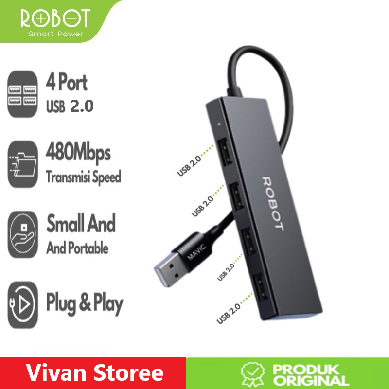 Jual ROBOT USB HUB H130 4-Port USB2.0 Portable Multi Function 4 in 1 ...