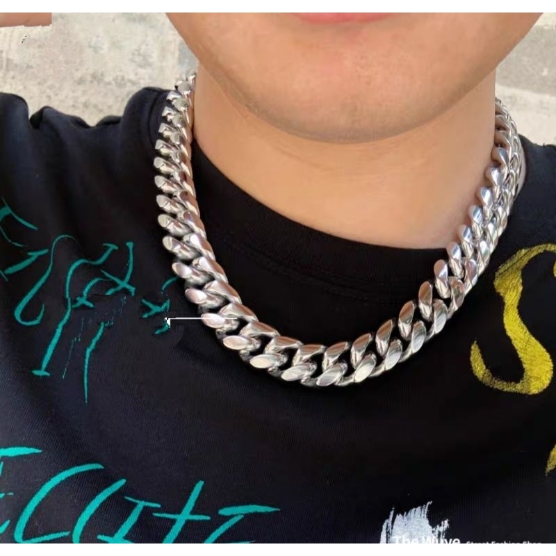 Jual KALUNG RANTAI BESAR BAJA PUTIH MONEL ANTI KARAT ORIGINAL | Shopee ...