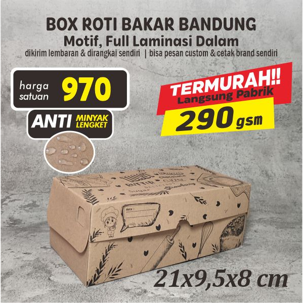 Jual Box Roti, Tray Roti, Tray Toast Kraft Laminasi | Shopee Indonesia