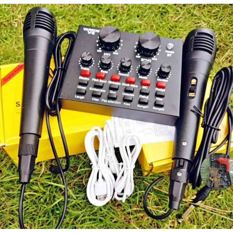 Jual Mixer Audio SoundCard V8 Bluetooth USB Plus Mic (Dynamic+Condenser ...