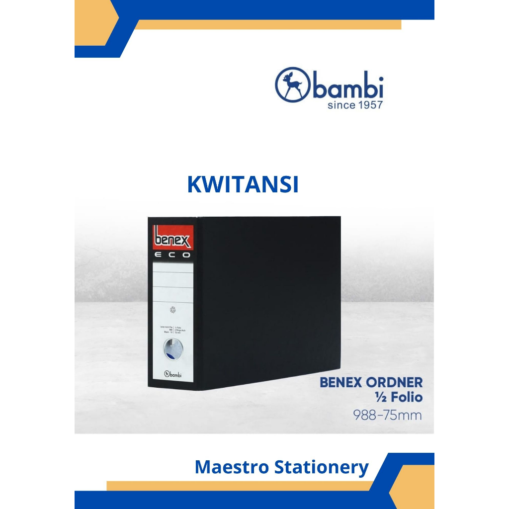 Jual Ordner Benex Eco Ukuran Kwitansi Bambi 928 / Bantek / Bantex ...