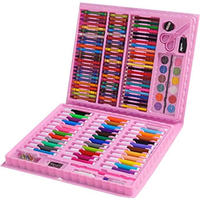 Jual Crayon Set 208pcs Alat Menggambar Melukis Anak-Anak Crayon Cat Air ...