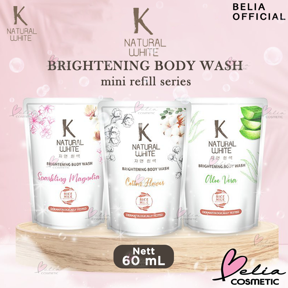 Jual BELIA K Natural White Brightening Bodywash 60ml Refill Mini Size ...