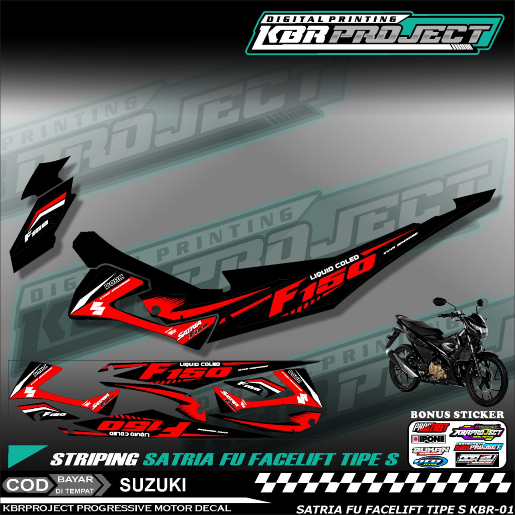 Jual SATRIA FU FACELIFT TYPE S STIKER STRIPING PREMIUM MOTOR PREMIUM ...