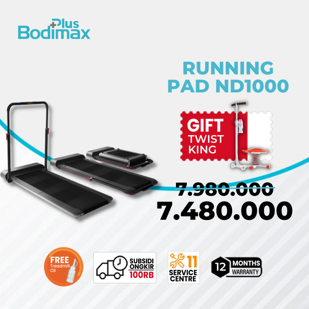 Jual BODIMAX RUNNING PAD ND1000 - Treadmill Lipat Dua/Folding | Shopee ...