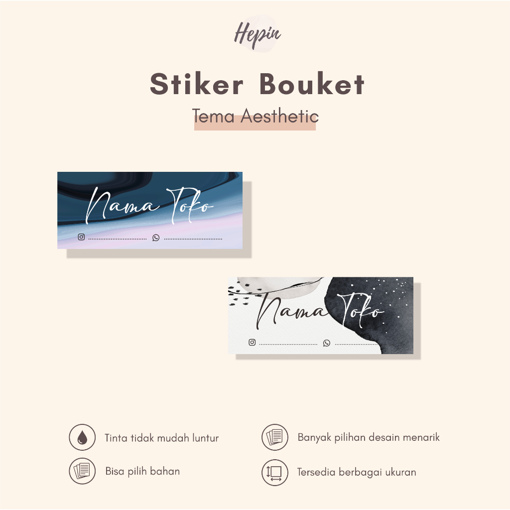 Jual (isi 90 pcs )murah cetak Sticker Buket Bunga tema AESTHETIC/label ...