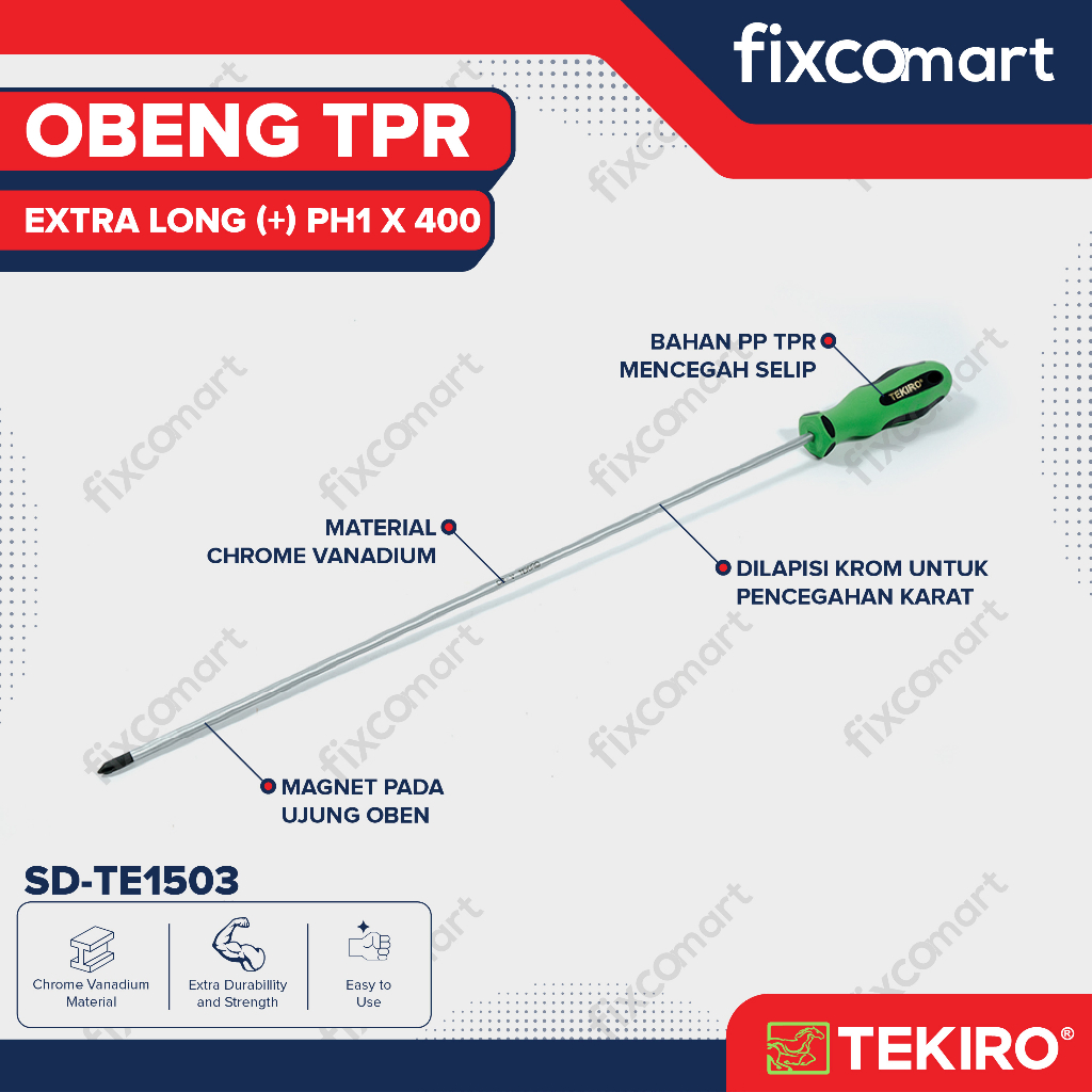 Jual Tekiro Obeng TPR Panjang / Obeng Plus / Obeng Kembang | Shopee ...