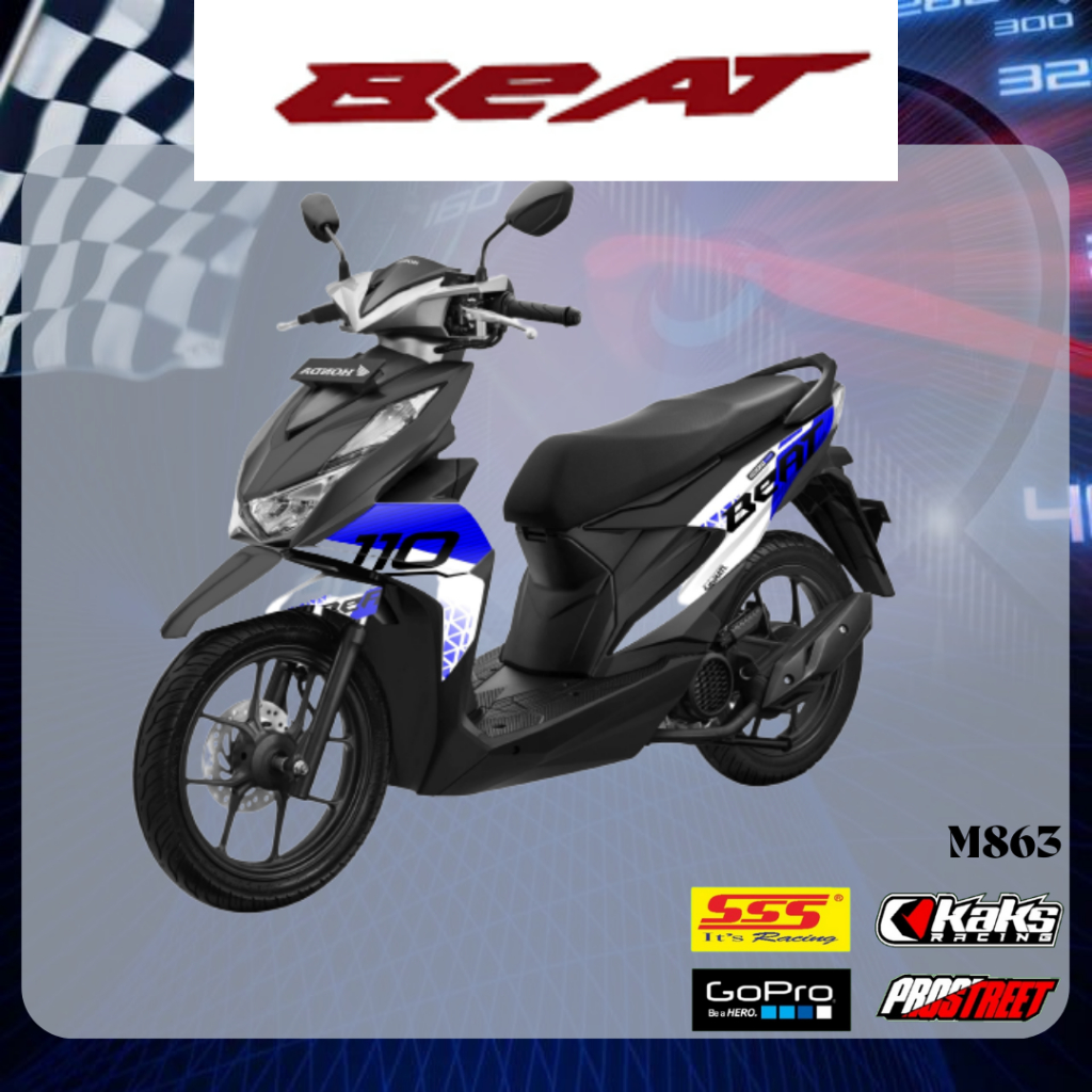 Jual STIKER STRIPING MOTOR BEAT NEW DELUXE TAHUN 2020 2021 2022 2023 KODE M863 - Sticker Decal ...