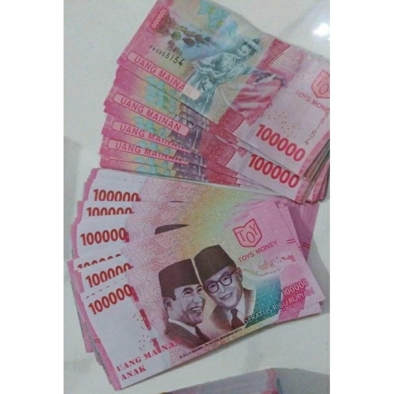 Jual Bahan Mahar UANG MAINAN Edisi baru 13.5 x 6 cm/50 LEMBAR/Uang ...