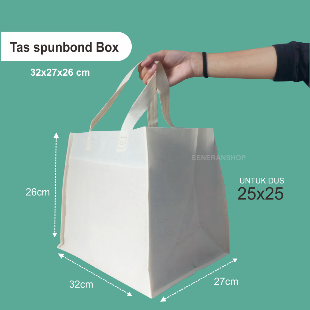Jual Tas Spunbond Goodie Bag Kotak Jahit Box 32x27x26 untuk box 25 | Shopee Indonesia