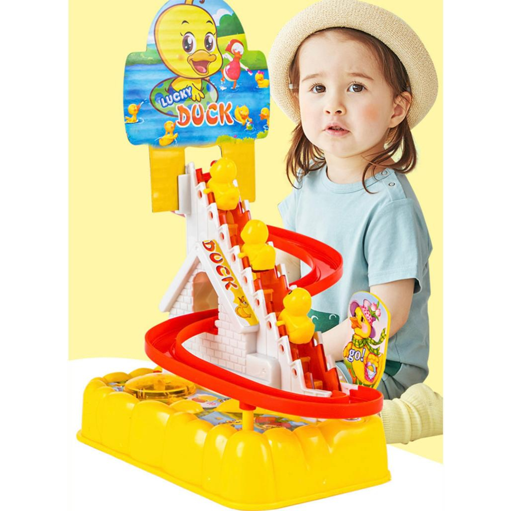 Jual [MS]Mainan Seluncuran Otomatis Bebek Naik Tangga Lucky Duck Track ...