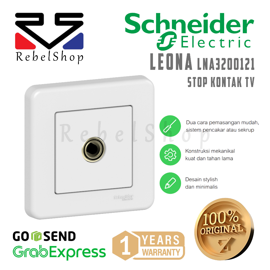 Jual Schneider Stop Kontak TV Leona Outlet Socket TV - LNA3200121 | Shopee Indonesia
