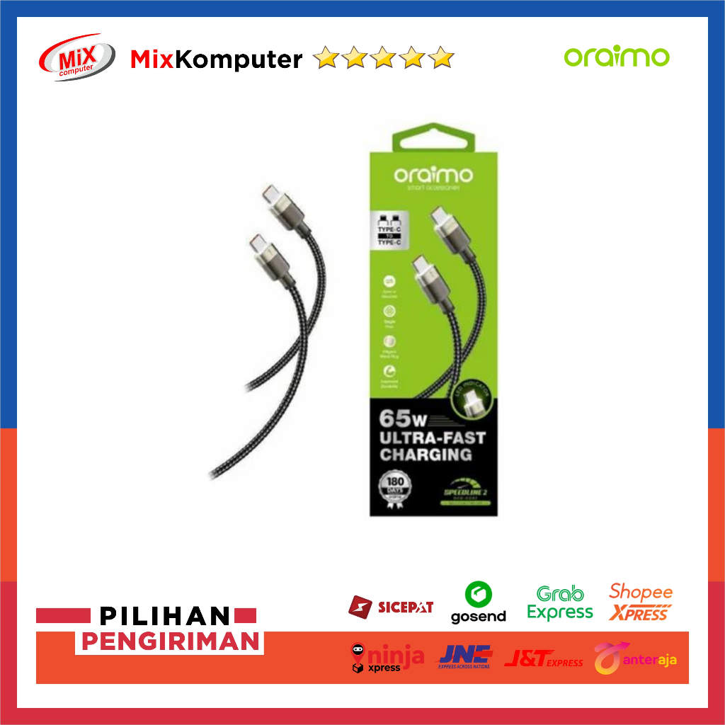 Jual Kabel Data Oraimo OCD-CC82 Cable Speedline 65W Fast Charging 1Meter | Shopee Indonesia
