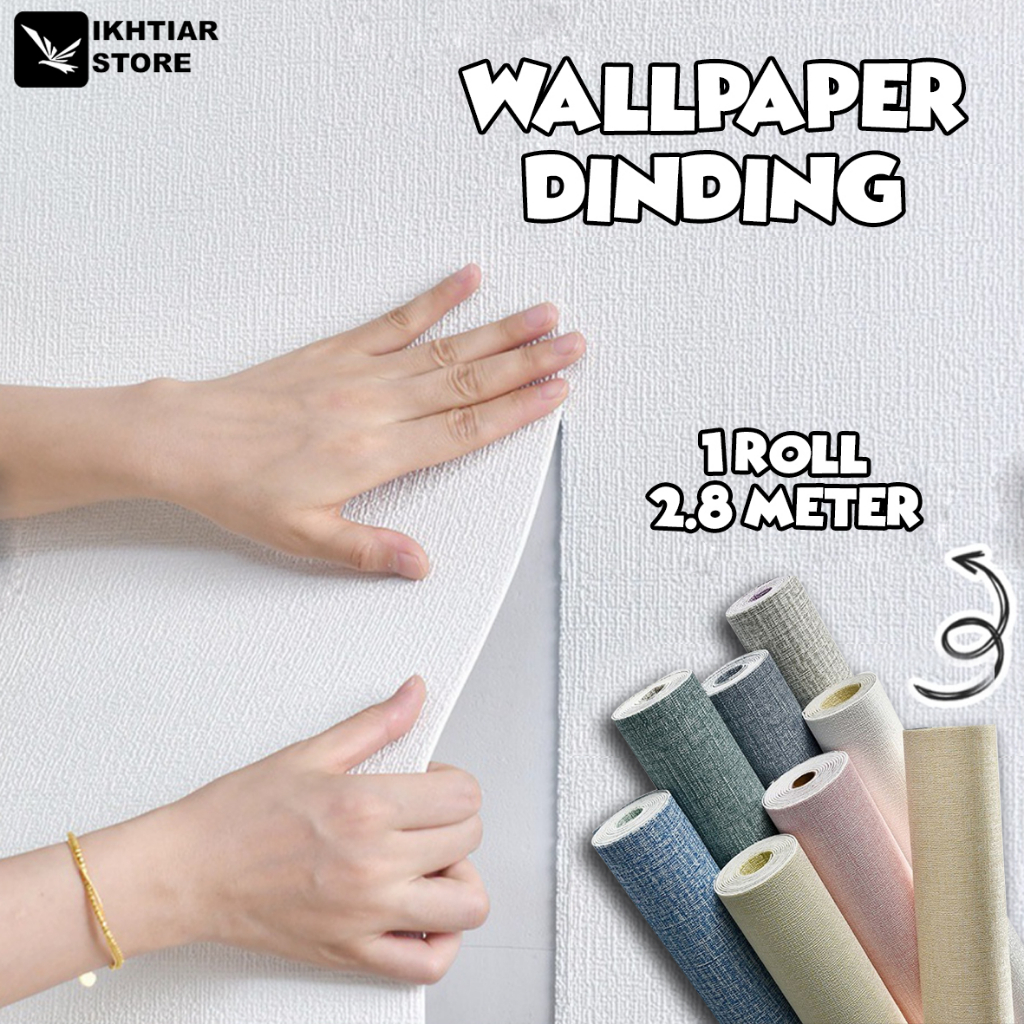 Jual Wallpaper Sticker dinding Linen Roll / Wallfoam Dinding Dekorasi ...