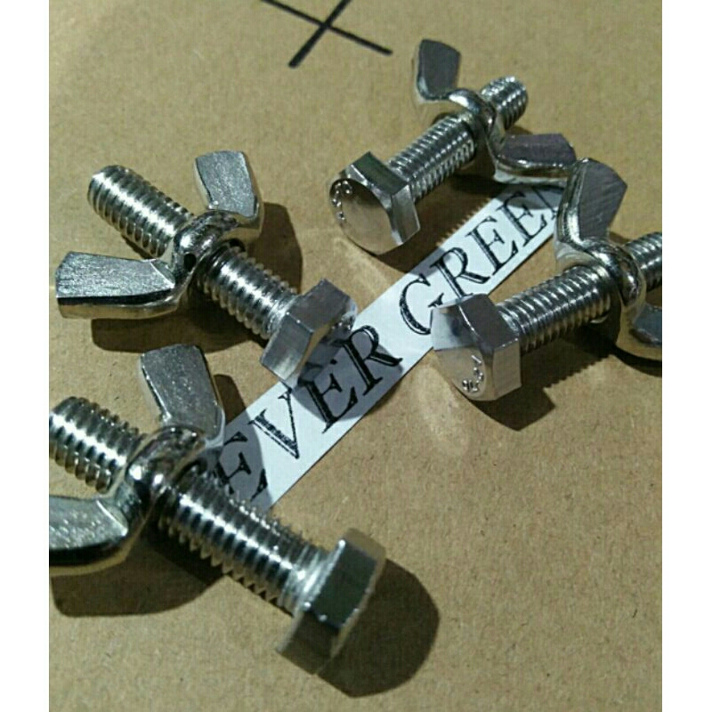 Jual Baut 6 x 25 mm (kunci 10) Stainless Steel 304 + Mur Kuping (1 set ...