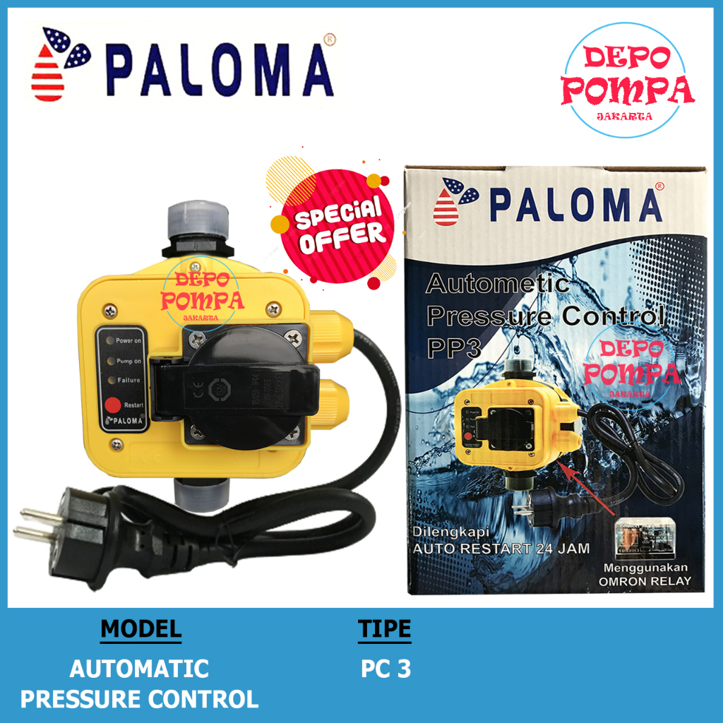 Jual Pressure Control PALOMA AUTOMATIC PC 3 / Otomatis Pompa Air ...