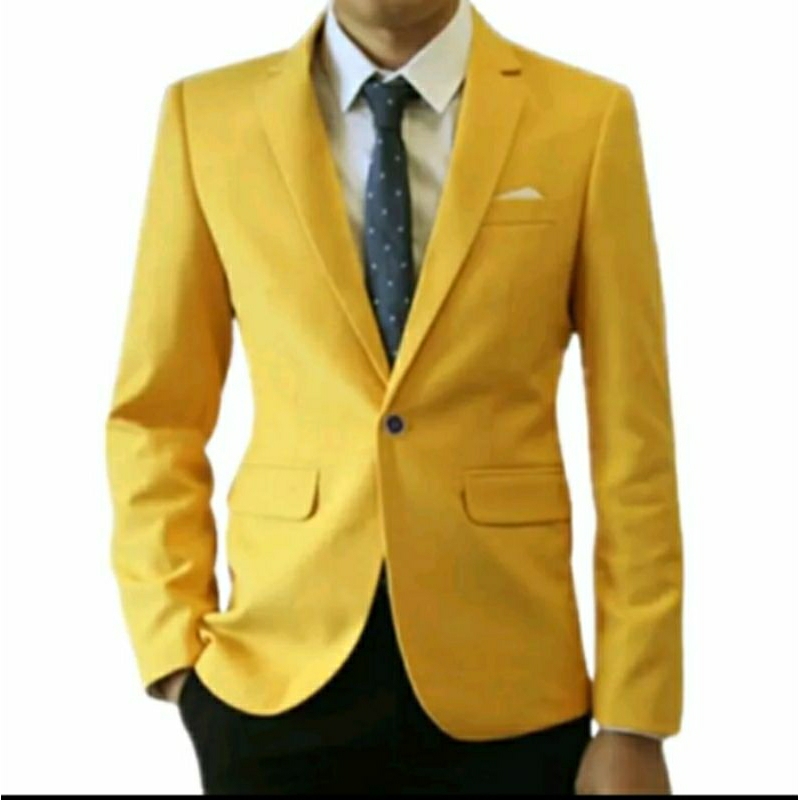 Jual Blazer warna kuning pria Jas kuning golkar | Shopee Indonesia