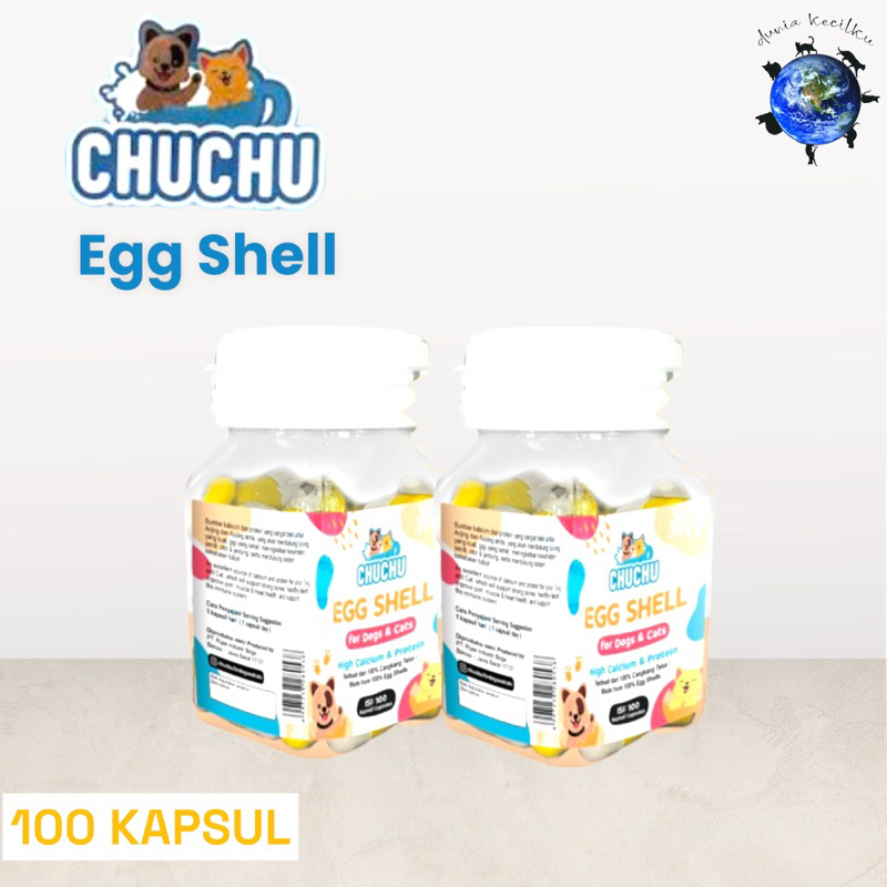 Jual CHUCHU Egg Shell Kapsul 100pcs for Dogs and Cats | Supplement ...